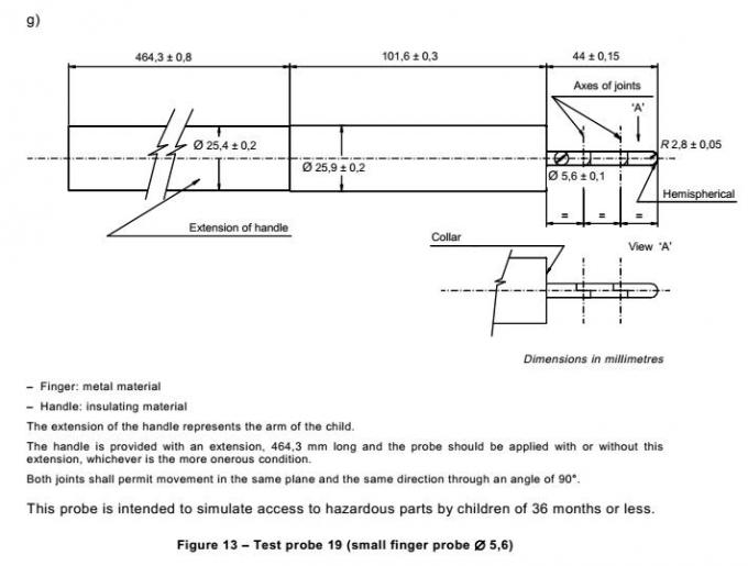 10 N Force Test Finger Probe Simulate Access To Hazardous Parts For ...