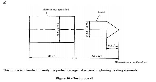 Test Probe 41 Conforms to IEC61032 and IEC60065 with CNAS Certificate