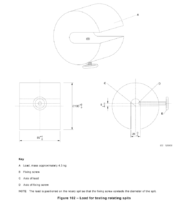 Rotating Spits 4.5KG Stainless Steel Test Load According To IEC60335-2 ...