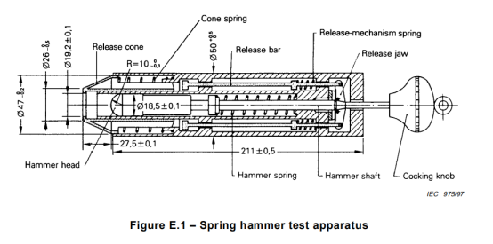 IK07 2J Spring Impact Hammer Test Apparatus with R25mm Hammer For ...