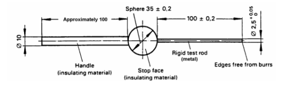 IEC60529 IP3X Test Rod (Φ2.5 rod-length 100) IP Testing Equipment 0~3N ...