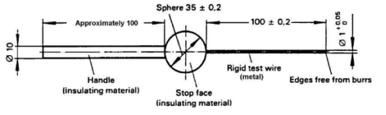 IEC60529 IP4X Testing Equipment Test Probe D For IP4X / Test Wire Φ1.0 ...