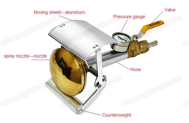 IEC 60529 Hand Held Spray Nozzle Test Device For IPX3 And IPX4 Testing
