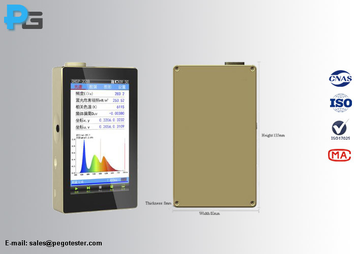 230nm-850nm Portable LED Light Testing Equipment Spectral Irradiance ...